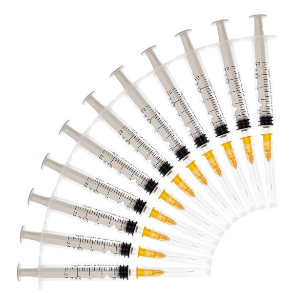 100Pack-2ml Syringes with 23G Needles,Disposable Sterile Syringe with ...