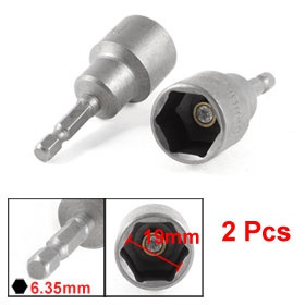 6.35mm Shank 19mm Hex Socket Wrench Nut Magnetic Driver Bit 2 Pcs | Wish