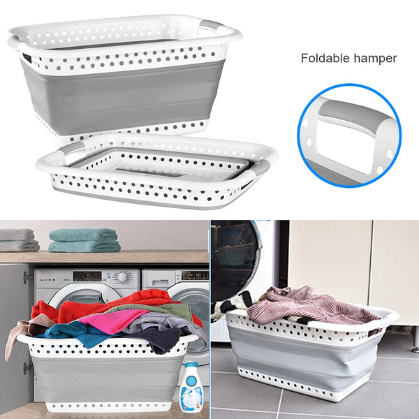 Collapsible Laundry Basket Space Saving Folding Cloth Washing Storage ...