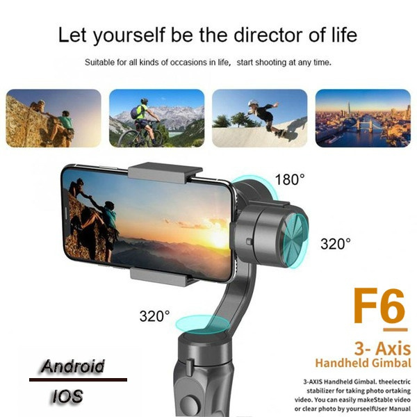 3-Axis Gimbal Stabilizer, Handheld Motorized Stabilizer with Sport ...