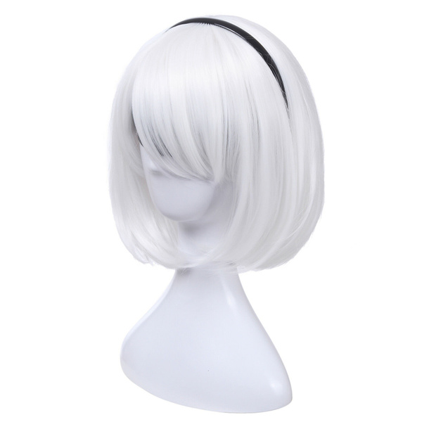 Details about NieR Automata 2B YoRHa No. 2 White Short Straight Cosplay ...