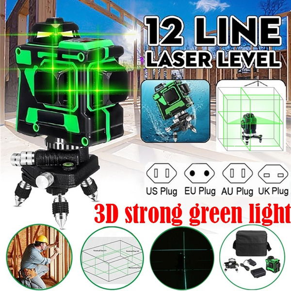 High Precision 3D 12 Line Laser Level Industrial Strong Green Laser ...