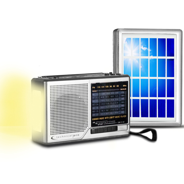 Technical Pro Portable Solar Powered and Battery Operated AM/ FM/ SW ...