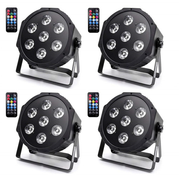 4PCS Led Par 7x18W LED Flat Slim Par Quad Rgbw Light No Noise RGWB 4 ...
