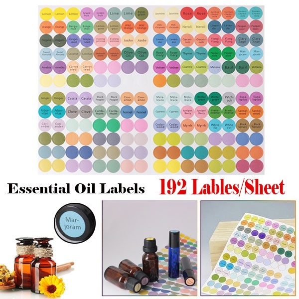 192pcs/Sheet Bottle Labels Rounded Label Stickers Oil Bottle Adhesive ...