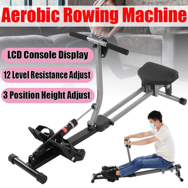 Home Fitness Rowing Machine,12 Level Adjustable Resistance 3 Position ...