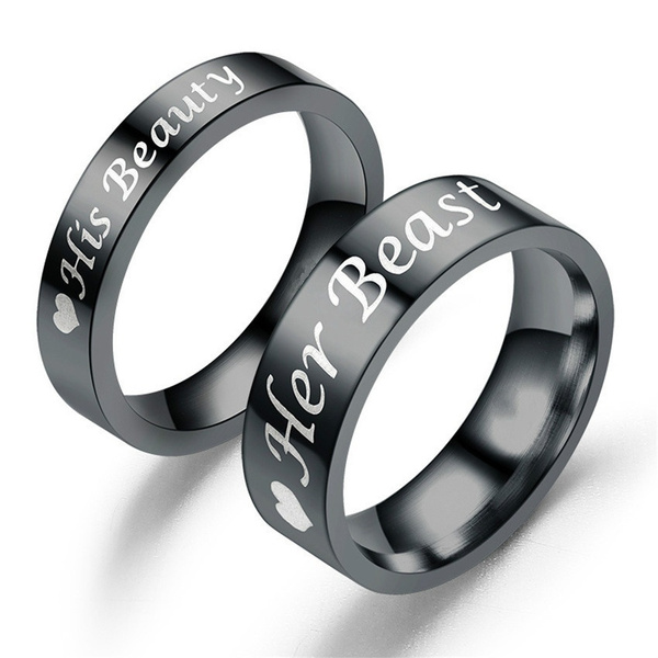 1 pc Her Beast Ring His Beauty Ring Couple Rings Wedding Jewelry for ...