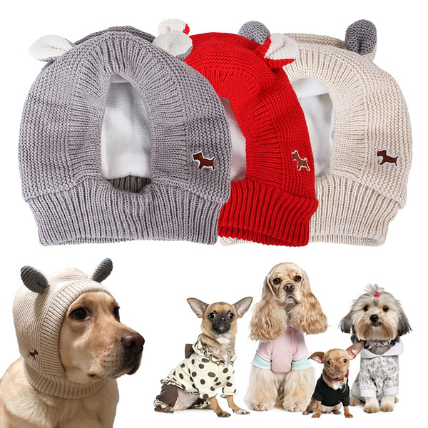 Christmas Clothes Dog Caps Warm Knitted Hats Cat and Dog Clothes ...