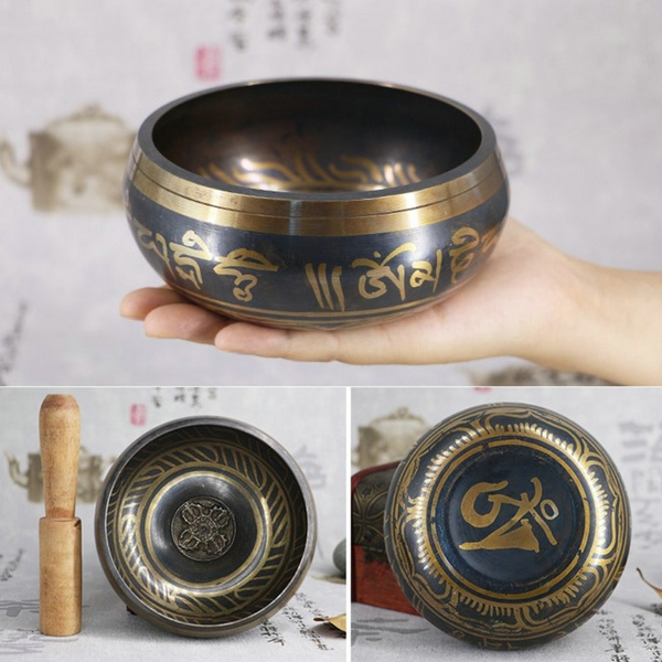 Tibetan Singing Bowl Buddhism Meditation Bell Hand Hammered Buddhist ...