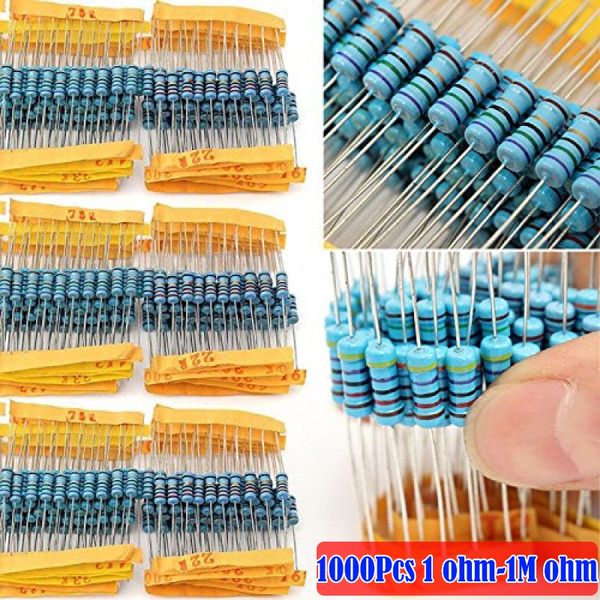 1000Pcs 100 Value Metal Resistors Kit 1ohm-1M Ohm 1W Resistor Film ...