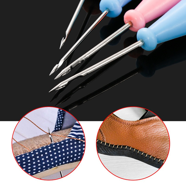 Steel Stitcher Sewing Awl Shoes Bags Hole Hook DIY Handmade Leather ...