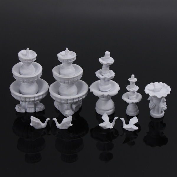 9pcs Model Sculpture Fountain Set HO 1:87 Scale Architecture Model ...