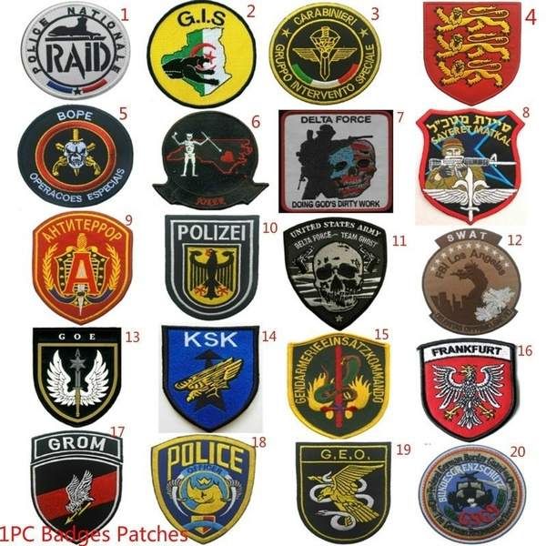POLICE SWAT TEAM Badge Patch Embroidered Patches Army Military Patches ...