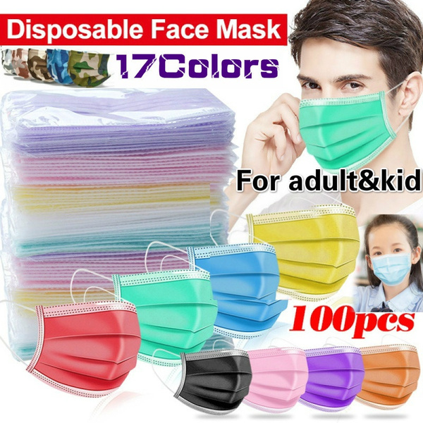 100 Piece Adult/kid Disposable Cover Facial Máscara Mouth Muffle For ...