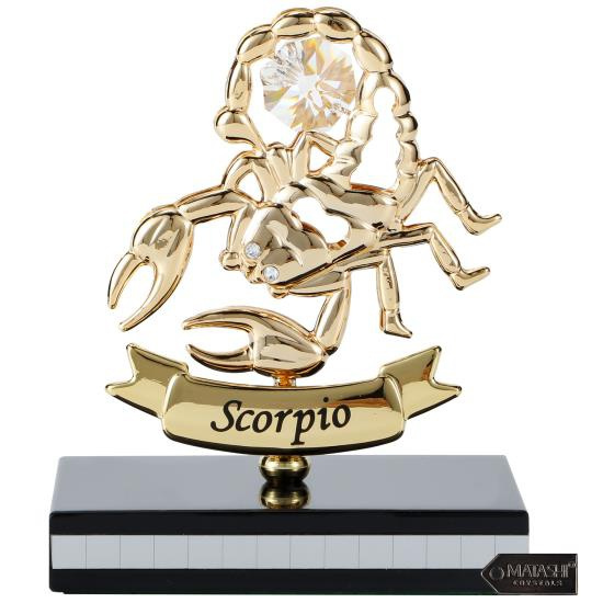 24K Gold Plated Zodiac Astrological Sign Scorpio Figurine Statuette on ...
