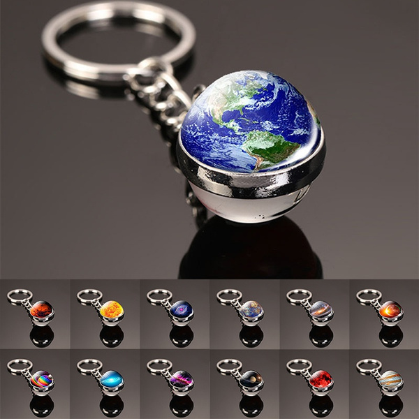 Solar System Planet Keychain Pendant Galaxy Nebula Time Gem Keychain ...