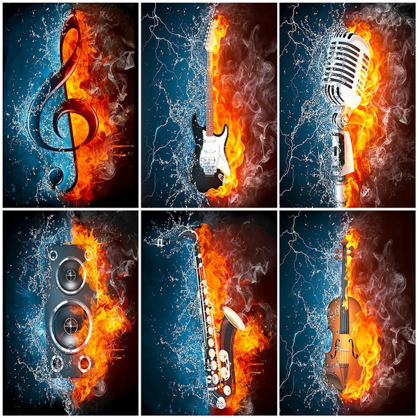 Fire and Water Art A Musical Instrument Of Fire and Water DIY 5D ...