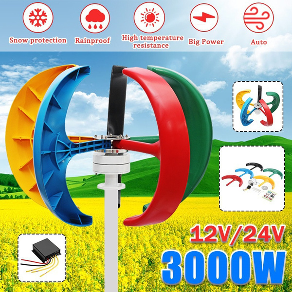 Colourful Lanterns Wind Turbine, 3000W 12V/24V Electromagnetic Wind ...