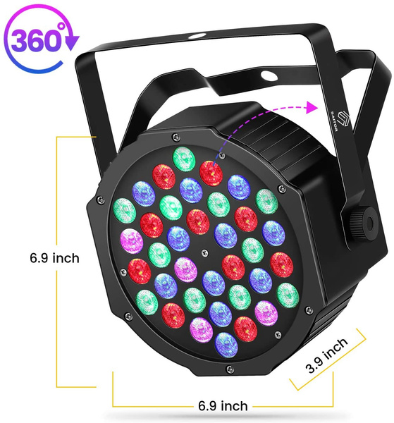 36 X 1W RGB LEDs DJ LED Uplighting Package Sound Activated Stage Par ...