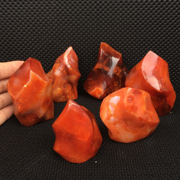 100-200G Natural Flame Red Carnelian Agate Geode Crystal Freeform From ...