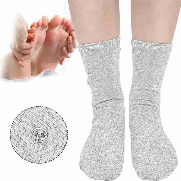 Conductive Silver Fiber Tens/ems Electrode Therapy Socks Electrotherapy ...