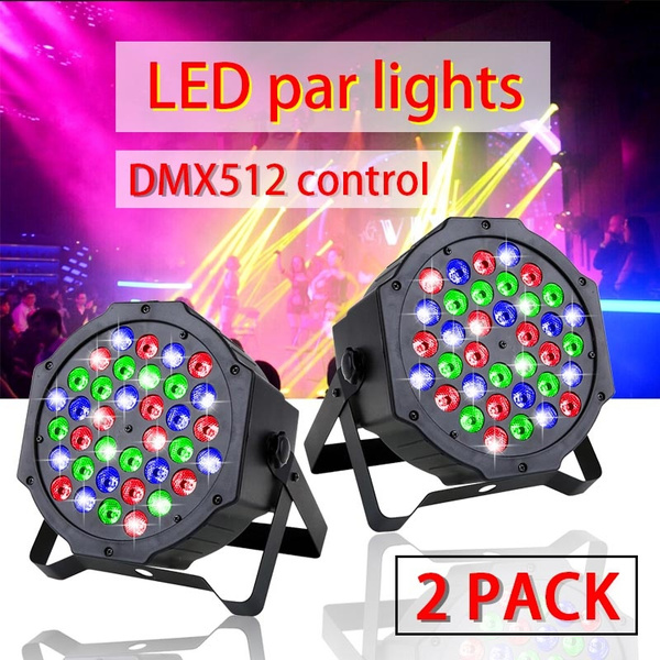 2PCS 36 X 1W RGB LED DJ Lamp Sound Control Stage Light Kit with Remote ...