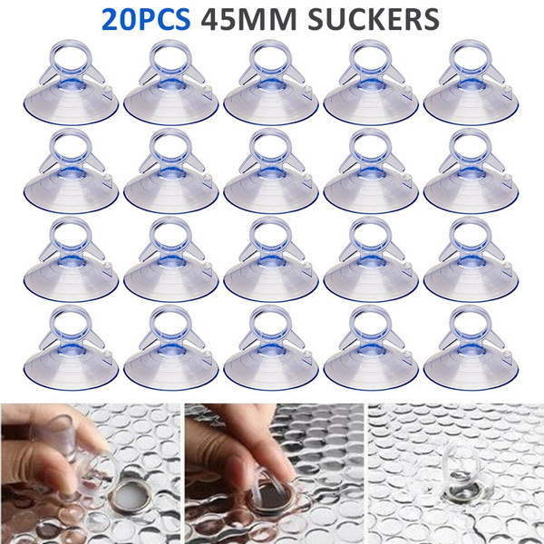20Pcs 45mm New Car Sunshade Suction PVC Cups Clear Rubber Plastic ...