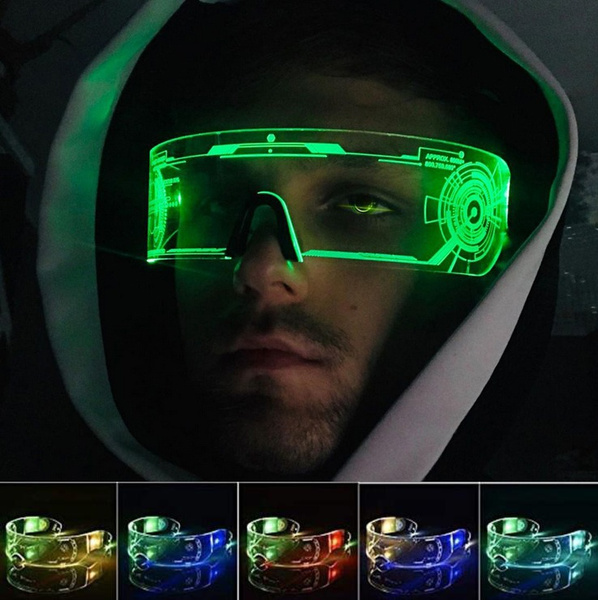 INS Style LED Light Up Glasses Party Flashing Rave Costume Decor ...
