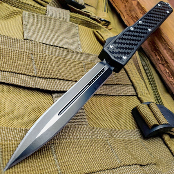 Outdoor automatic switchblade OTF high quality carbon fiber handle ...