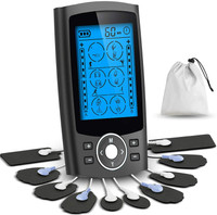 Dual Channel TENS EMS Unit 24 Modes Muscle Stimulator with 10 Pads ...