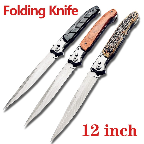 12 INCH Extra Large TACTICAL OTF Spring Assist Open Knife Fold Stiletto ...