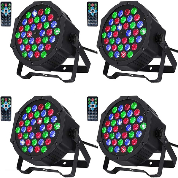 4PCS Up Lights Stage Light 36 LEDs RGB Sound Activated DJ Par Lights ...