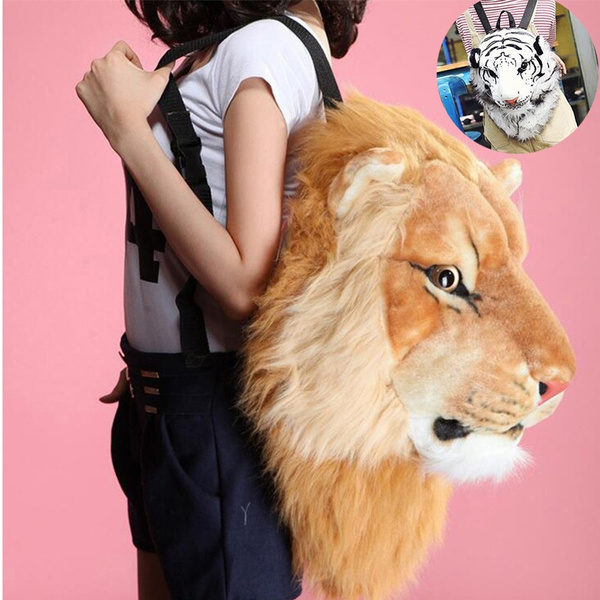 3D Animal Head Backpack Bag Backpack tiger/Lion/leopard/black bear Head ...