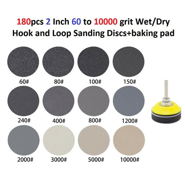 60 to 10000 Grit Sanding Discs 180pcs Wet/Dry Sanding Durable High ...