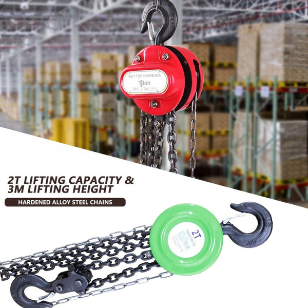 Chain Hoist 2T 3M Block And Tackle Hoist Rope Hoist Crane Chain Block Hoist Chain With 3 Meters ...