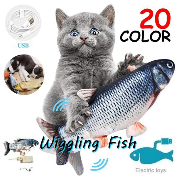 Realistic Flopping Fish Plush Electric Wiggling Fish Cat Toy Wiggle ...