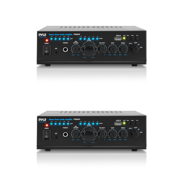 Pyle PTAU45 Bluetooth Home Audio 2 Channel Power Amplifier Receiver (2 ...