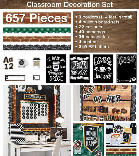 Schoolgirl Style Complete Classroom Decoration Set, Industrial Cafe ...