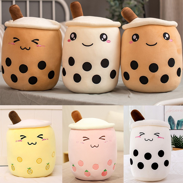 24-50cm Cute Cartoon Fruit Bubble Tea Cup Shaped Pillow with Suction ...