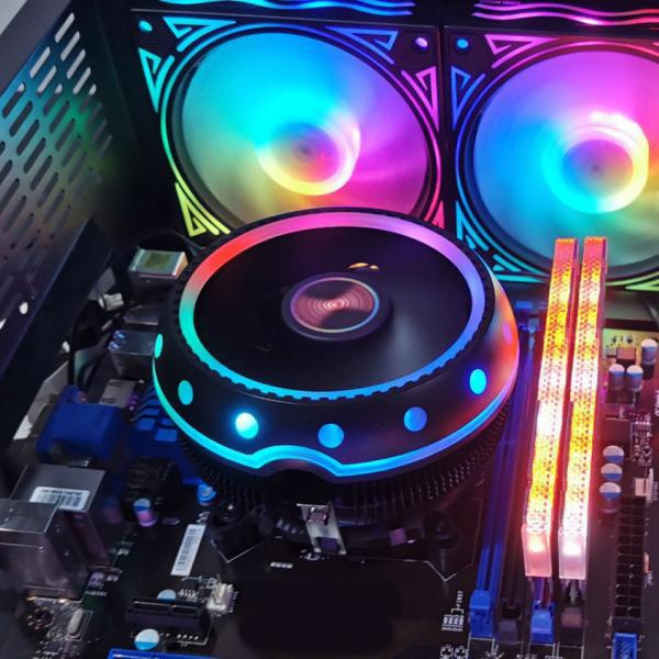 Stylish New Aluminum 3 Pin CPU Cooler Radiator RGB Heat Sink Silent PC ...