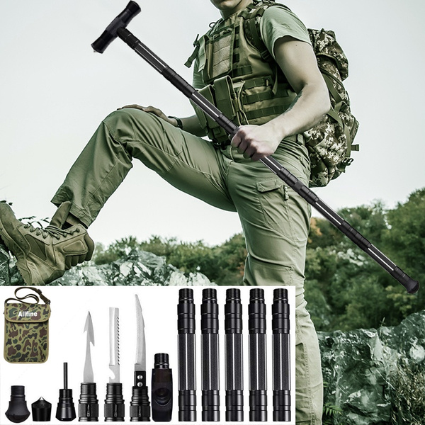 Trekking Pole Multi-Function Self-Defense Stick Survive Hiking Stick ...
