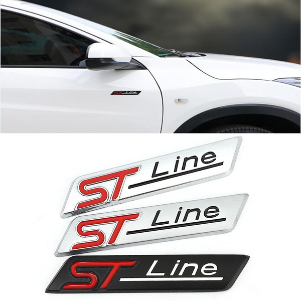 Car accessories Metal Chrome Mat 3D Metal Car Sticker ST Line Emblem ...