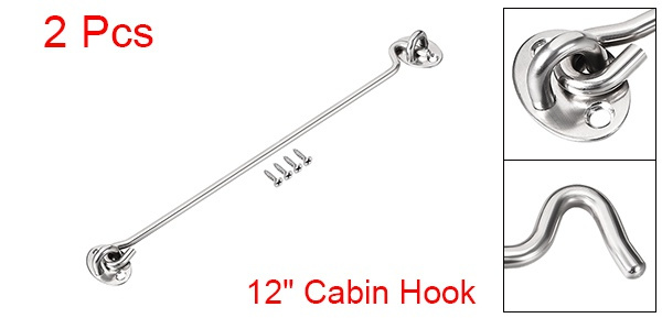 12" Cabin Hook Eye Latch Gate Door Swivel Window Hook Stainless Steel ...