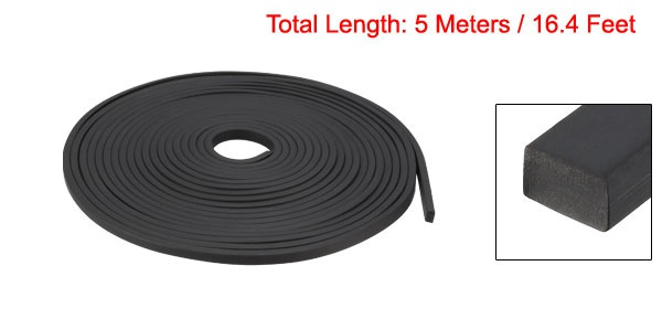 Solid Rectangle Rubber Seal Strip 5mm Wide 3mm Thick, 5 Meters Long ...