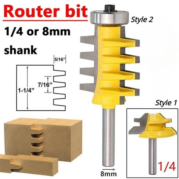 1Pc 8mm / 1/4" Shank Round Over Tenon Joint Router Bit Cone Tenon ...