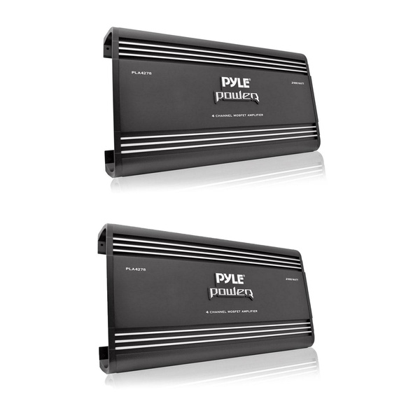 Pyle PLA4278 Bridgeable 4 Channel 2000 Watt Car Audio Mosfet Amplifier ...