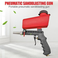 90psi Portable Gravity Sandblasting Gun Aluminium Pneumatic Sandblaster ...