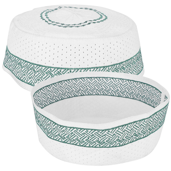 2Pcs Muslim for Men's Prayer Headwear Round Shaped Embroidered Islamic ...