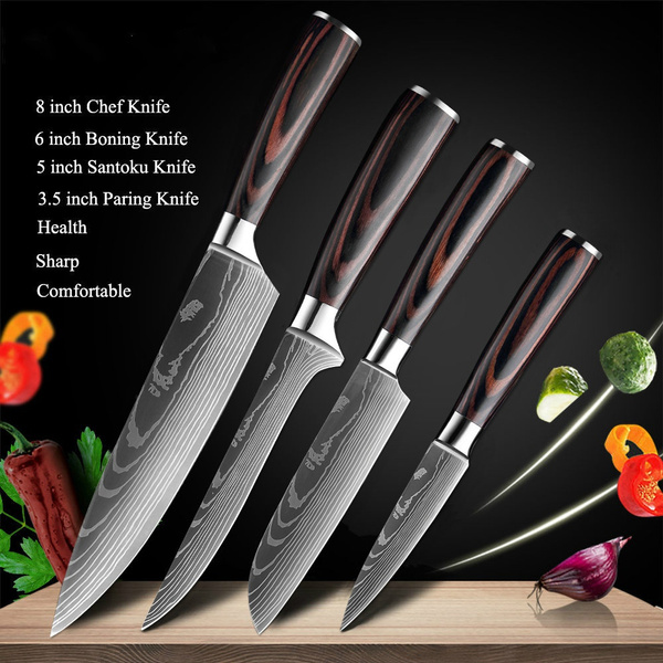 Kitchen Chef Knives Set 8 inch Japanese 7CR17 440C High Carbon ...