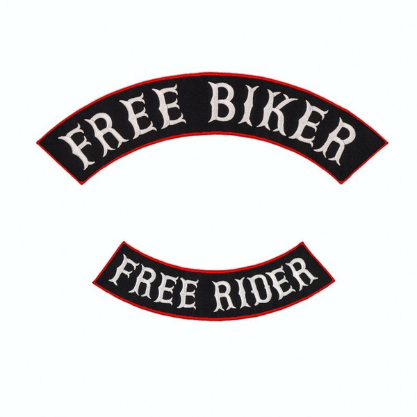 2Pieces/Lot FREE BIKER Embroidery Iron on Patches for Clothing DIY ...